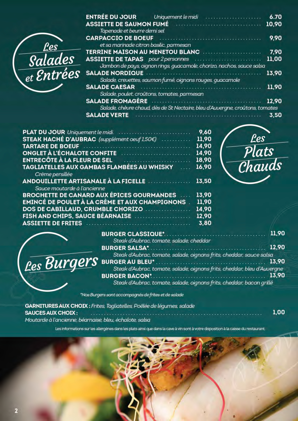 Carte & menus | La Rotonde Saint-Amand-Montrond